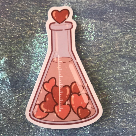 Office | 110 Love Hearts In A Beaker Sticker | Poshmark